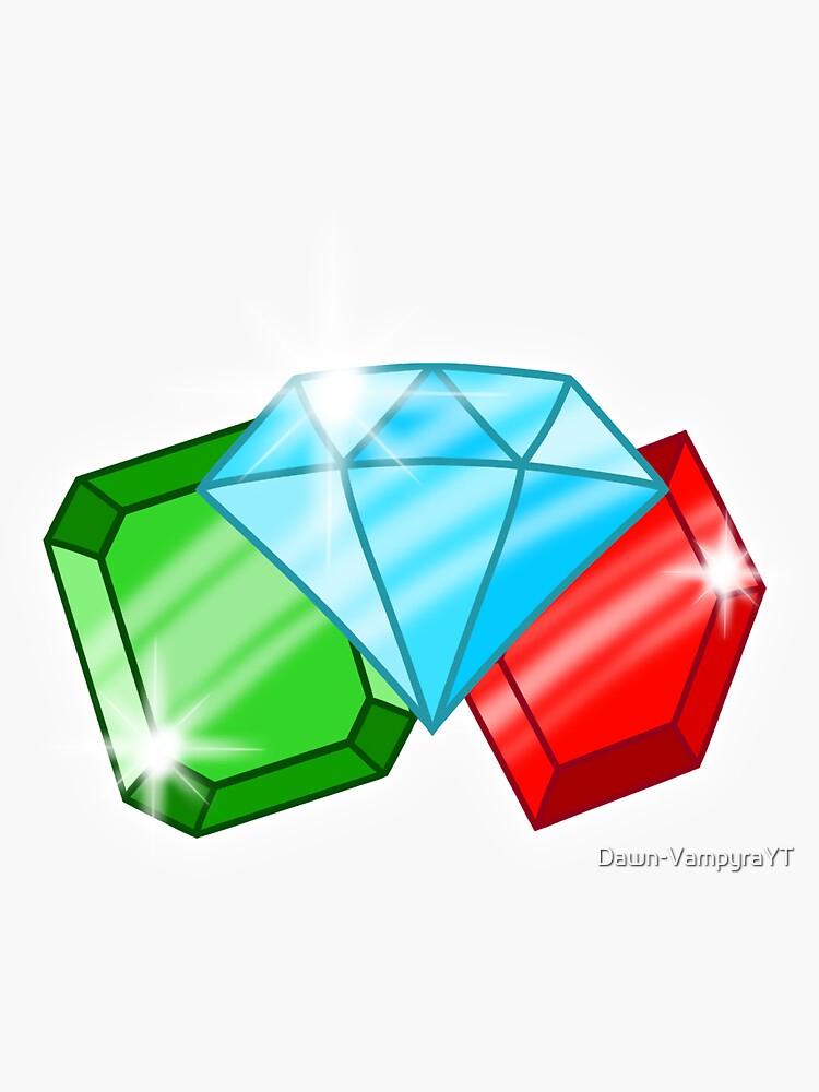 "Diamond, Ruby, Emerald" Sticker for Sale by Dawn-VampyraYT | Redbubble