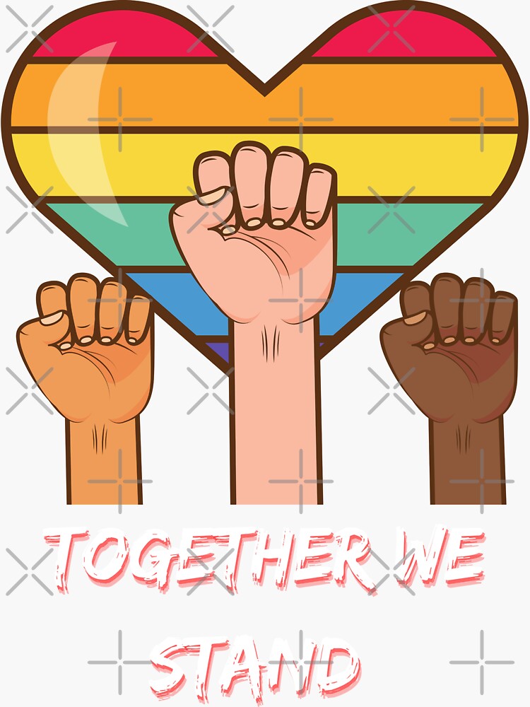 "Together We Stand - Pride Parade" Sticker by sgkrishna | Redbubble