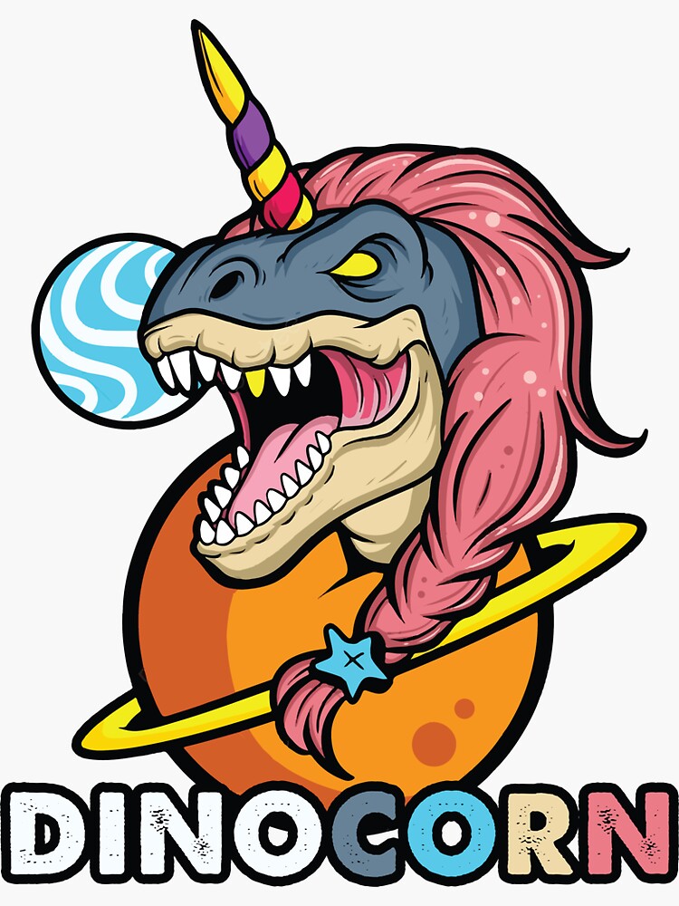"Types Of Dinosaur Funny T Rex Dinocorn" Sticker for Sale by hvdung456 ...