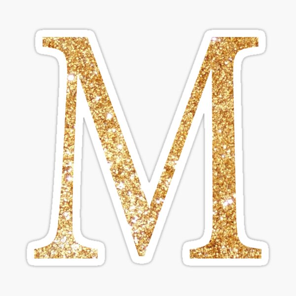 Paper Stickers Monogram M Sticker Gold M Stickers Alphabet M Stickers ...