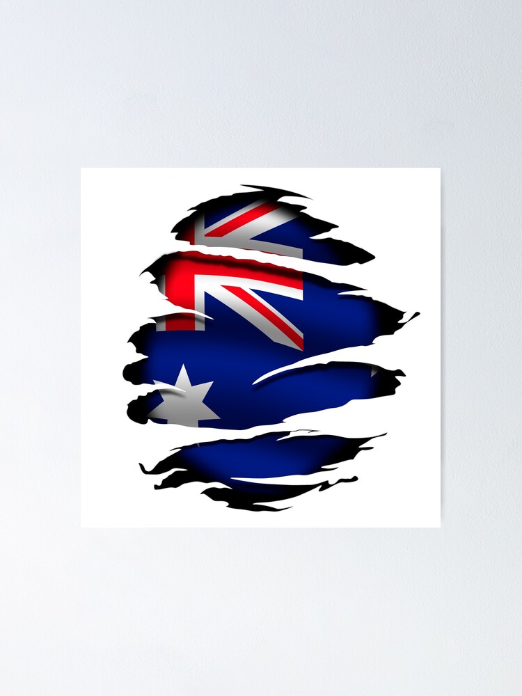 "Australia - Torn Flag - Tattoo" Poster for Sale by WdiCreative | Redbubble