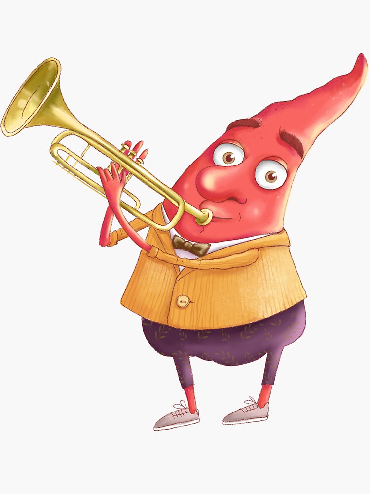 "Pepper musician plays the trumpet" Sticker for Sale by MayyaIva ...