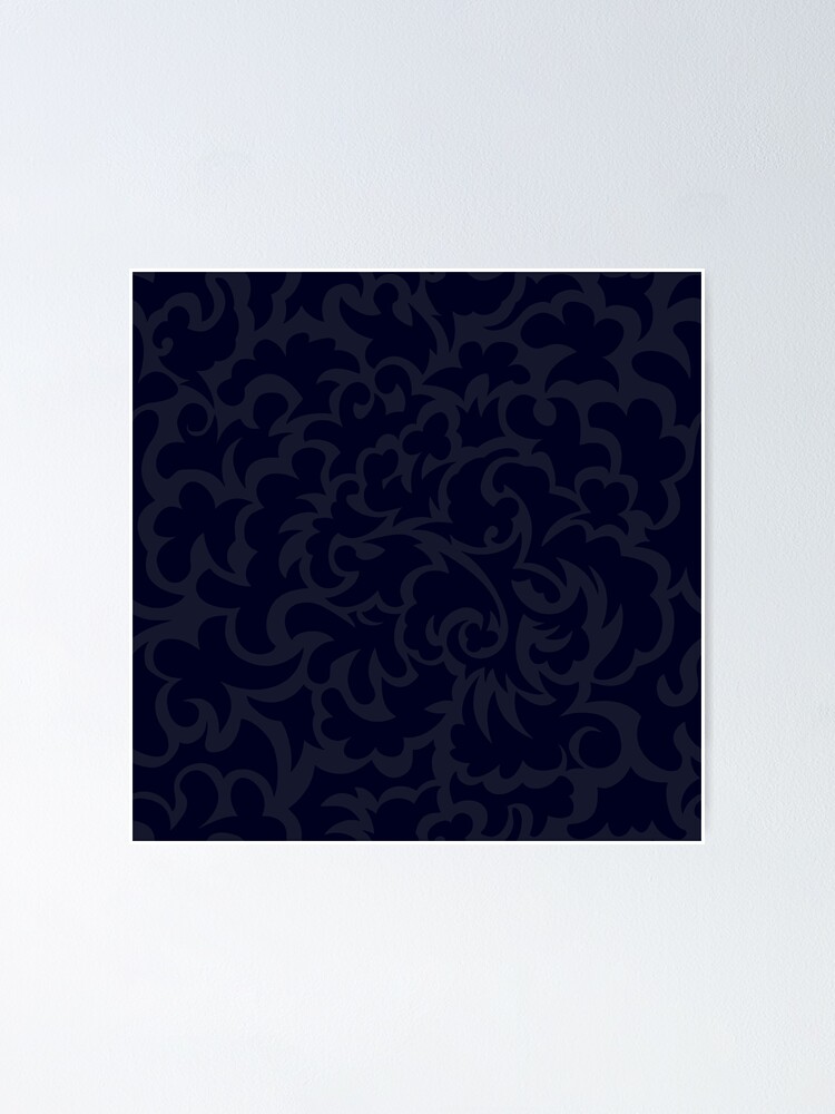 "Indigo Gothic Dark Floral Pattern #1" Poster for Sale by tessellnator ...