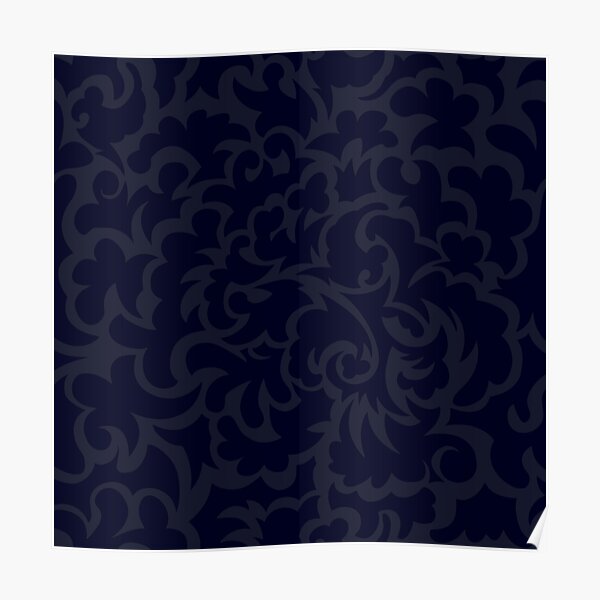 "Indigo Gothic Dark Floral Pattern #1" Poster for Sale by tessellnator ...
