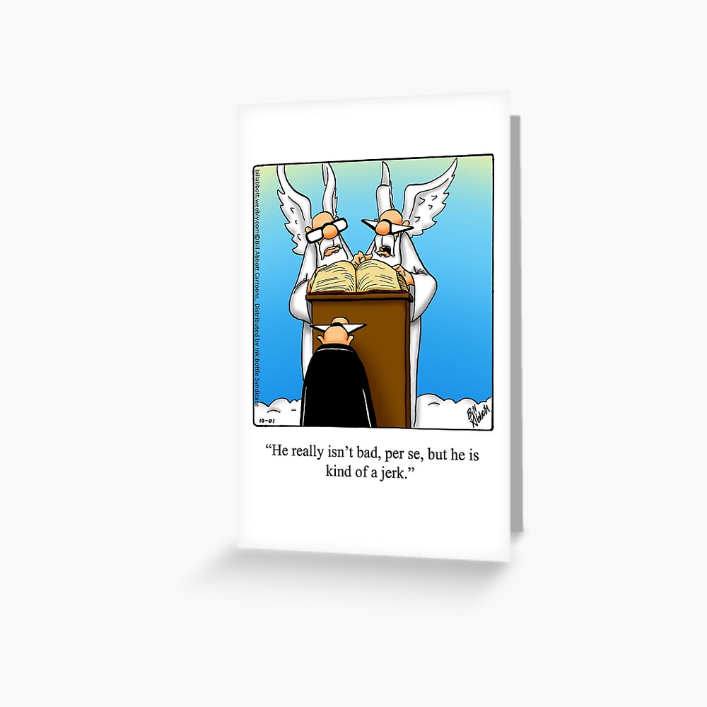 "Funny "Spectickles" Heaven Cartoon" Greeting Card for Sale by ...
