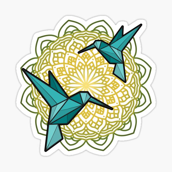 "Hummingbird Geometric Low Poly Mandala Humminbird Bird" Sticker by ...