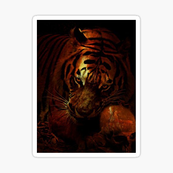 "wildlife in flames" Sticker by FrankDeadco | Redbubble