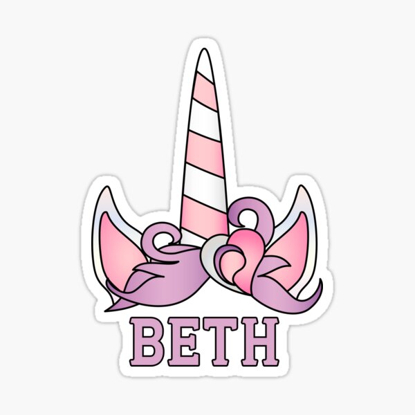 "Beth. Unicorn and personalized Beth name" Sticker for Sale by ...