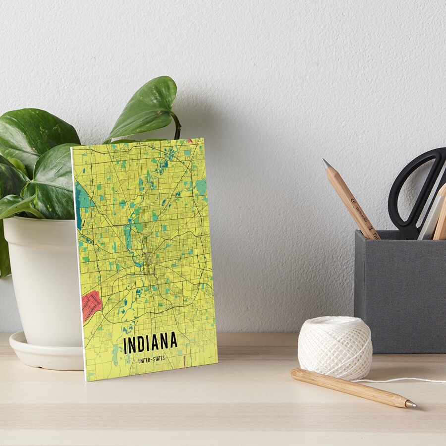 "Indiana travel advisory map - Beautiful gift for map lovers and Art ...