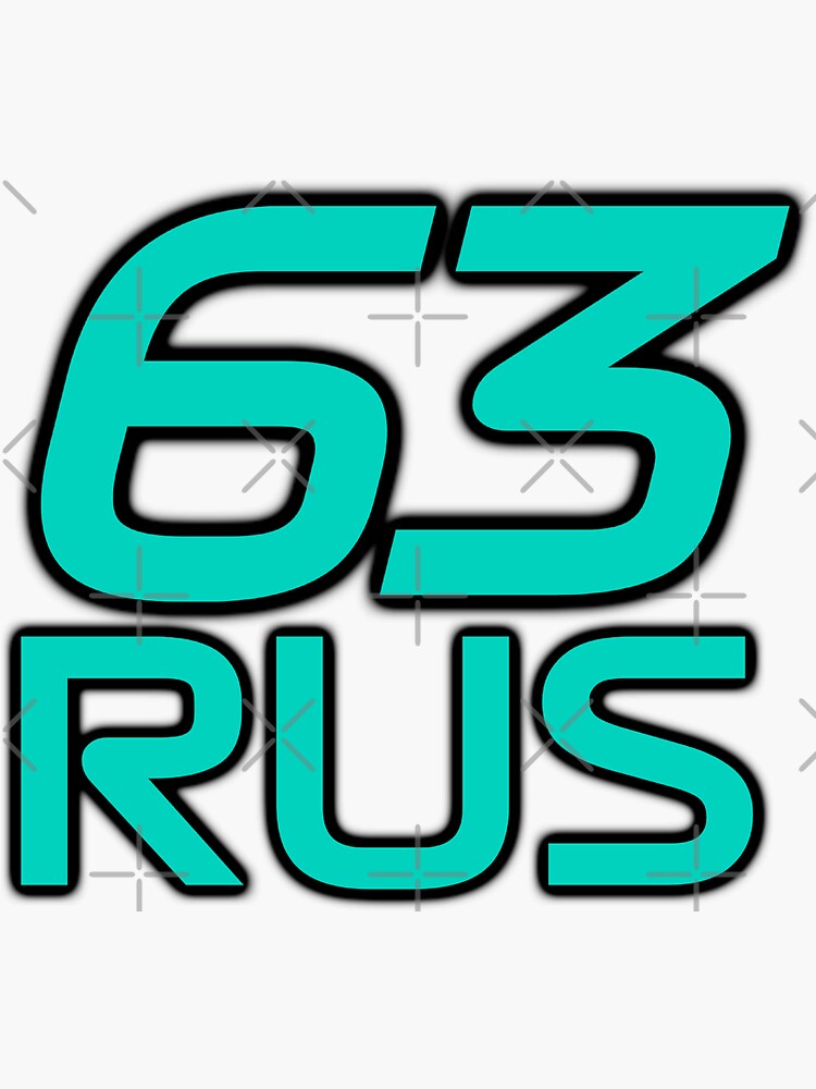 Pegatina «Fórmula 1 2022 George Russell Número 63 Iniciales» de ...