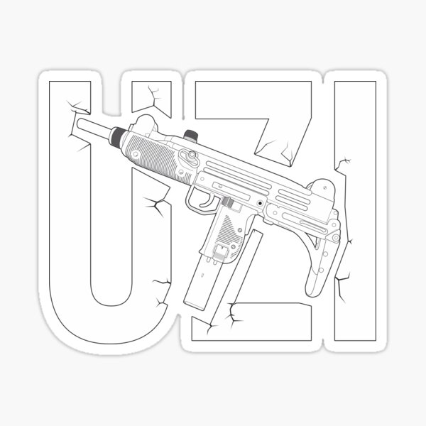 "UZI Israeli submachine gun" Sticker for Sale by FAawRay | Redbubble
