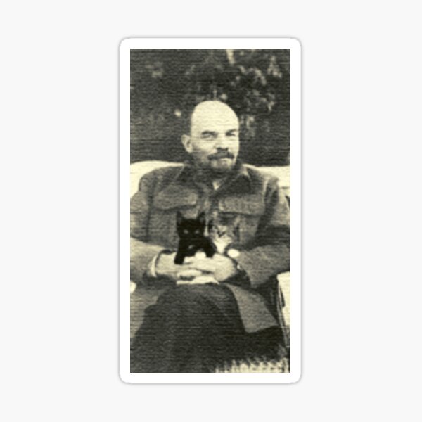 "Lenin And Cat" Sticker by MargotFord | Redbubble