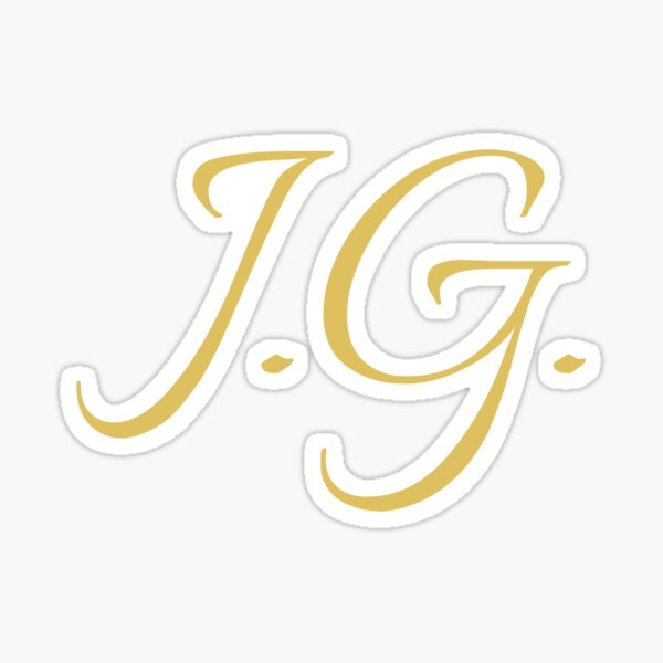 "JG Initials | Gold Lettering | Personalised Gifts" Sticker for Sale by ...