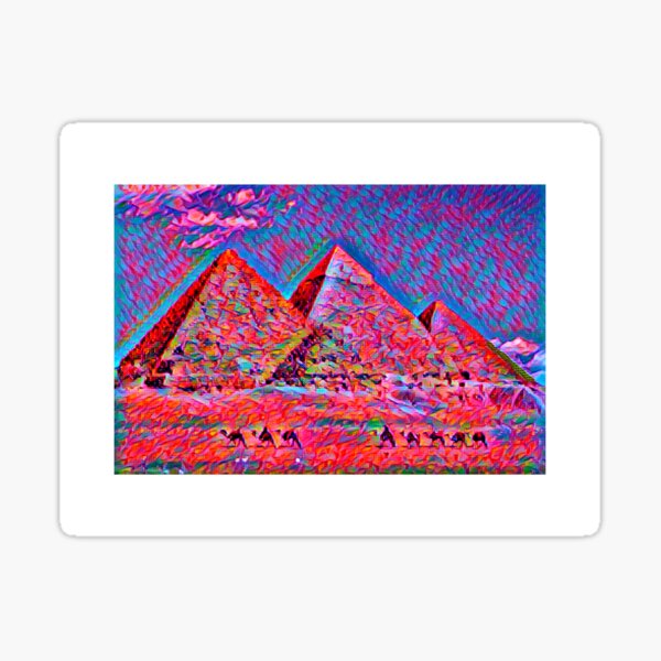 "Pink Pyramids of Egypt - Bright Colorful Modern Illustration Art Print ...