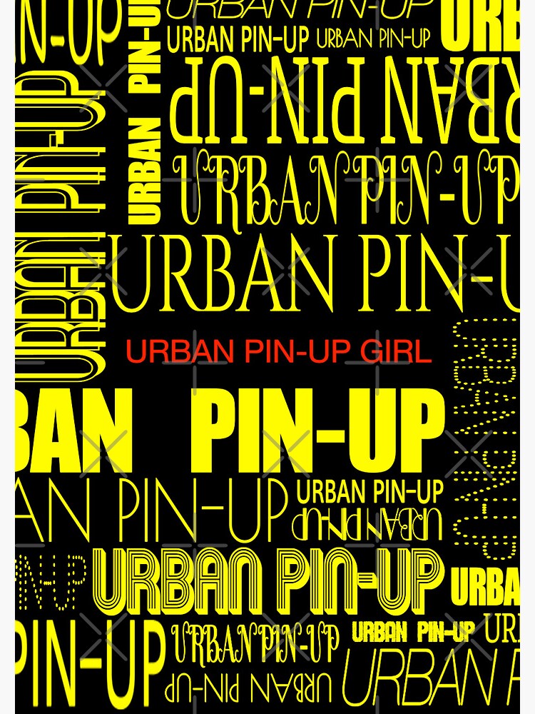 " 40's Vintage Yellow/Black & Red "Urban Pin-up Girl" design is made ...