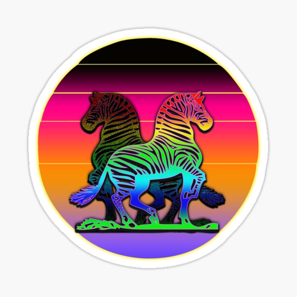 "2 rainbow zebras" Sticker by felixandrew | Redbubble