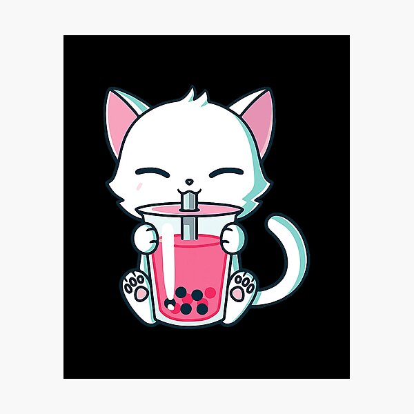 Cat Boba Tea Bubble Tea Kawaii Anime Japanese Neko Matching T Lover