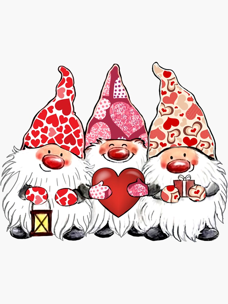 "Gnomes Valentines Day Funny Gnomies Lover Gift Women Girls" Sticker by ...