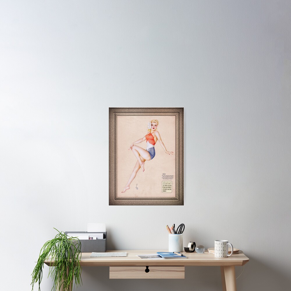 "July Varga Girl by Alberto Vargas Remastered Vintage Retro Xzendor7 ...