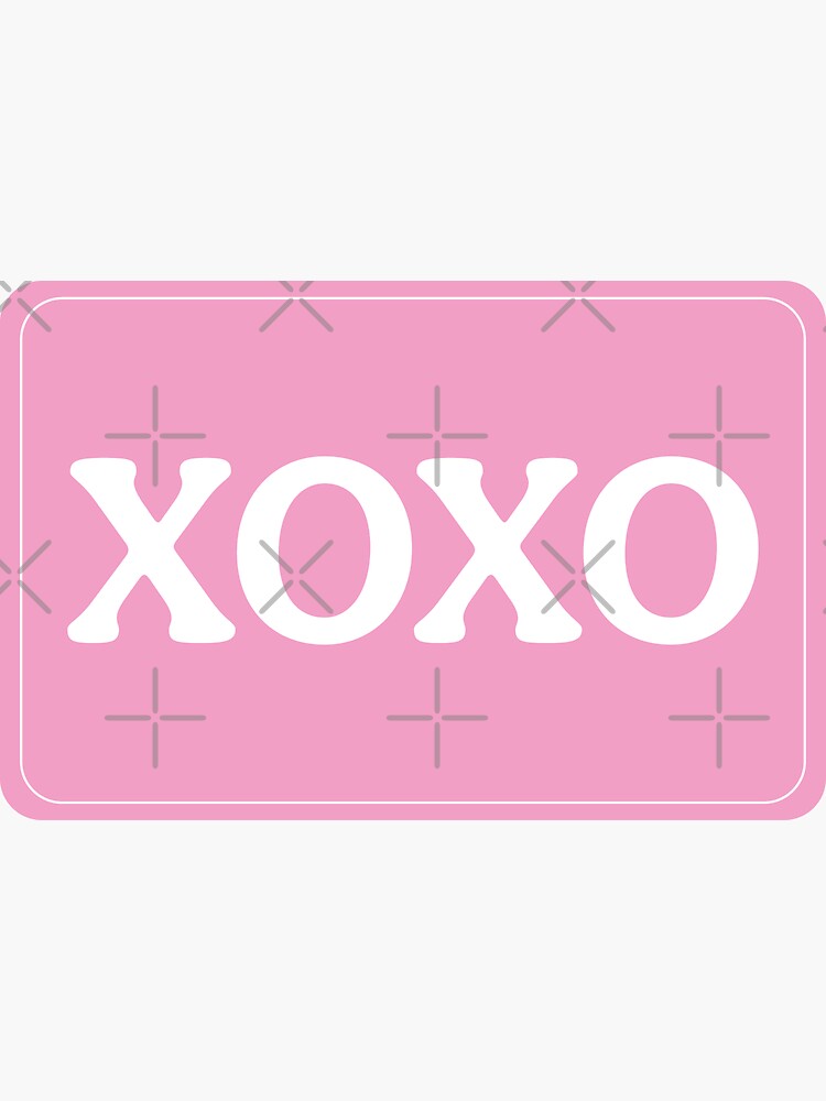 "Xoxo Print (White Pink)" Sticker by ToluaPrints | Redbubble