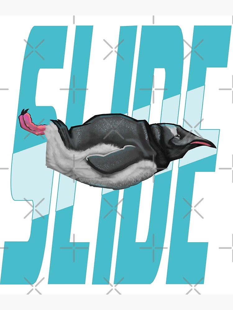 "Slide pinguin" Poster for Sale by Lattethunder | Redbubble