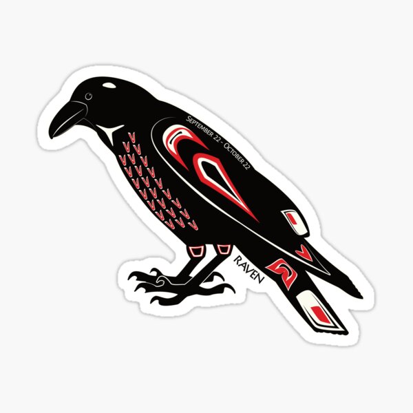 "RAVEN - Native American Totem, Zodiac Spirit Animal Sign " Sticker for ...