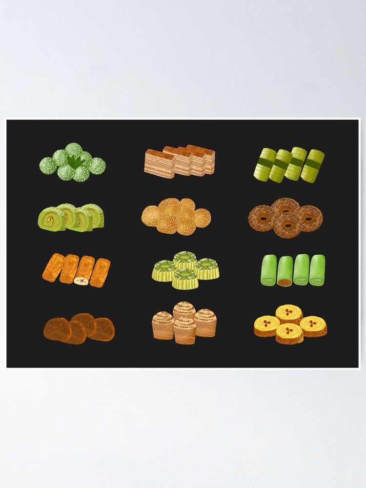 Póster «Surtido de bocadillos tradicionales del sudeste asiático Kue ...