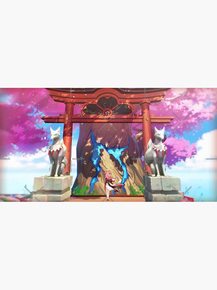 "Yae Miko & The Sakura Tree" Poster by Annsanthush | Redbubble