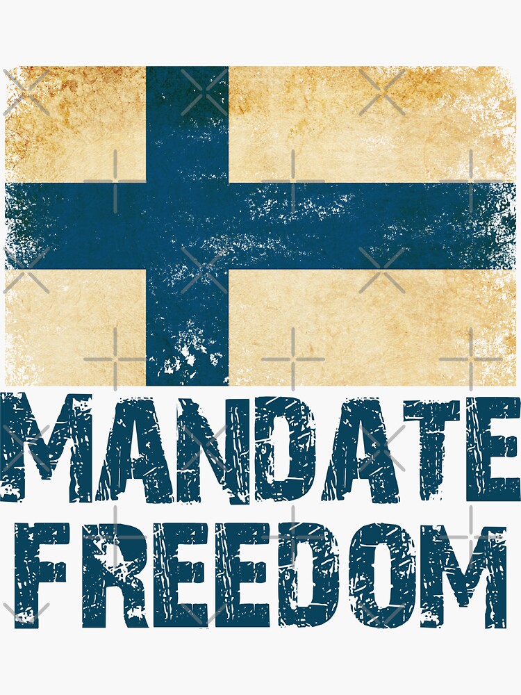 "Mandate freedom Finland" Sticker by Markotropoya22 | Redbubble