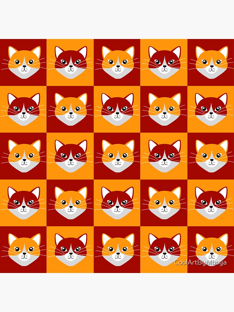 "Cat face patterns " Sticker by CoolArtByMboya | Redbubble