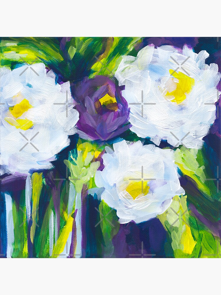 "Abstract Peonies" Sticker by vanderkat | Redbubble