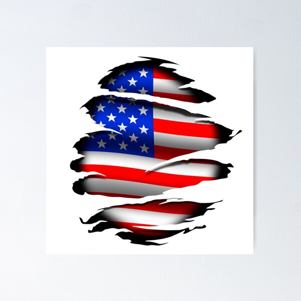 "United States - USA - Torn Flag - Tattoo" Poster by WdiCreative ...