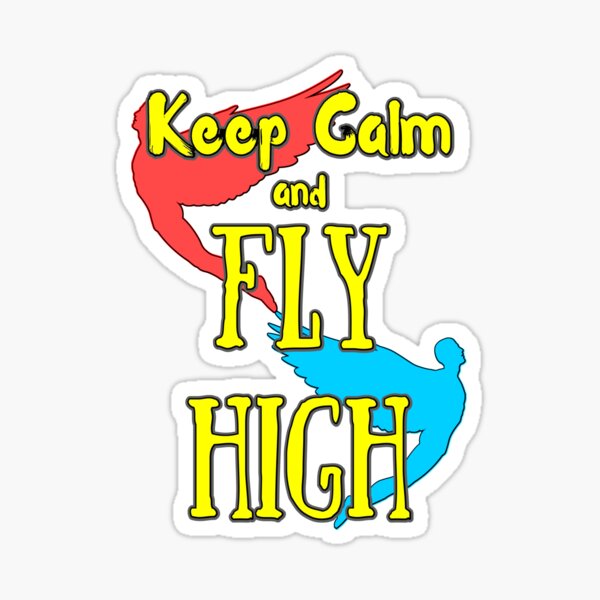 "Kepp calm and fly high." Sticker for Sale by MAD-STREETWEAR | Redbubble