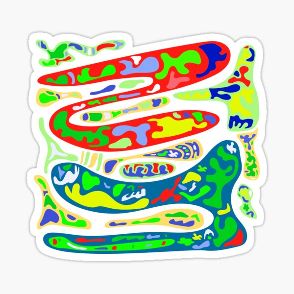 "amoeba neon crayons flat" Sticker for Sale by d-w-h | Redbubble