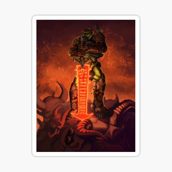 "Doom Slayer Eternal" Sticker for Sale by glenalaimo | Redbubble
