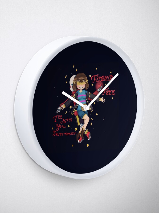 "Underfell- flowerfell - Frisk and Sans" Clock by xxcharaDxx | Redbubble