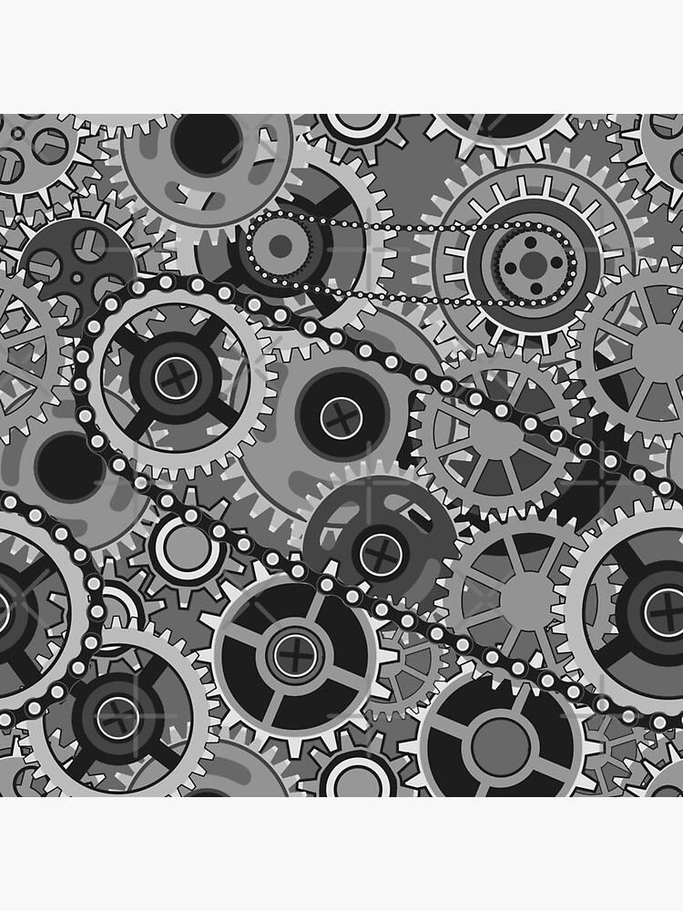 "Gears Cogs Steampunk Machine Mechanical Grind Clock" Sticker for Sale ...