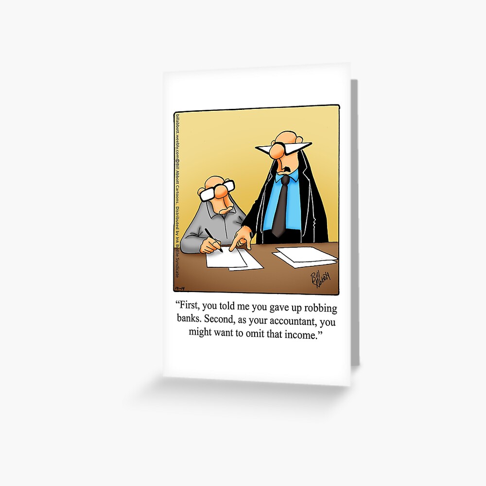 "Funny "Spectickles" Accounting Cartoon" Greeting Card for Sale by ...