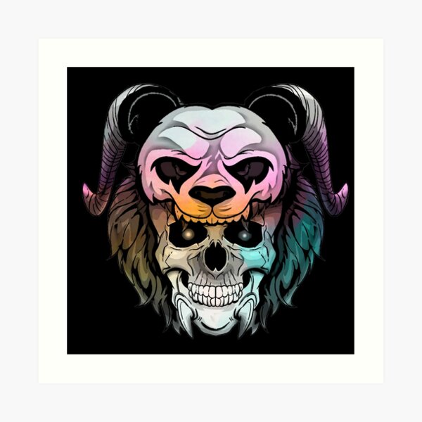 "Gothic Panda Skull" Art Print for Sale by BlackSheepEllis | Redbubble