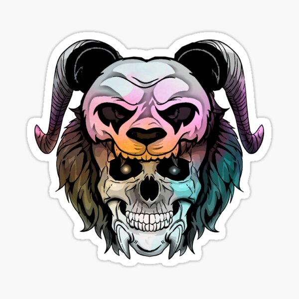 "Gothic Panda Skull" Sticker by BlackSheepEllis | Redbubble