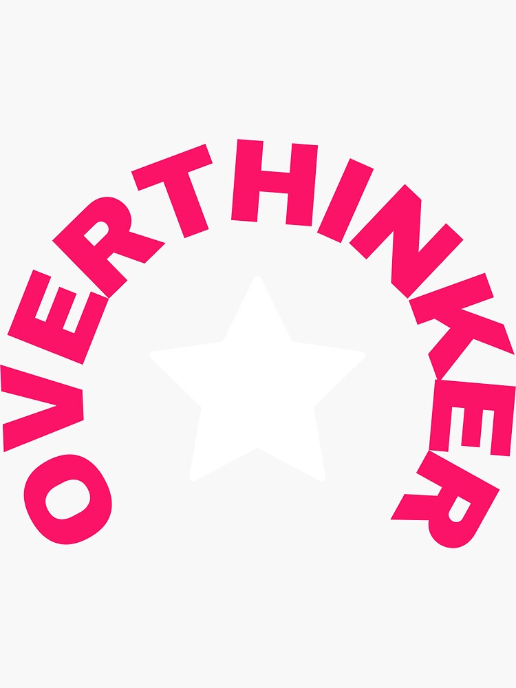 "Neon Pink Overthinker Design" Sticker by PrintKitty | Redbubble