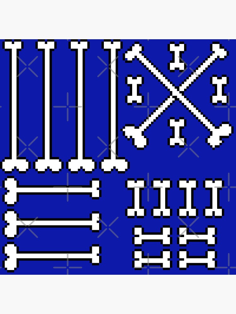"Pixel Art Bones Pattern Blue" Poster for Sale by CelticTarot | Redbubble