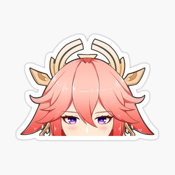 Pegatina «Pegatinas de impacto de Yae Miko Genshin Pegatina de Genshin Pegatina Peeker ...