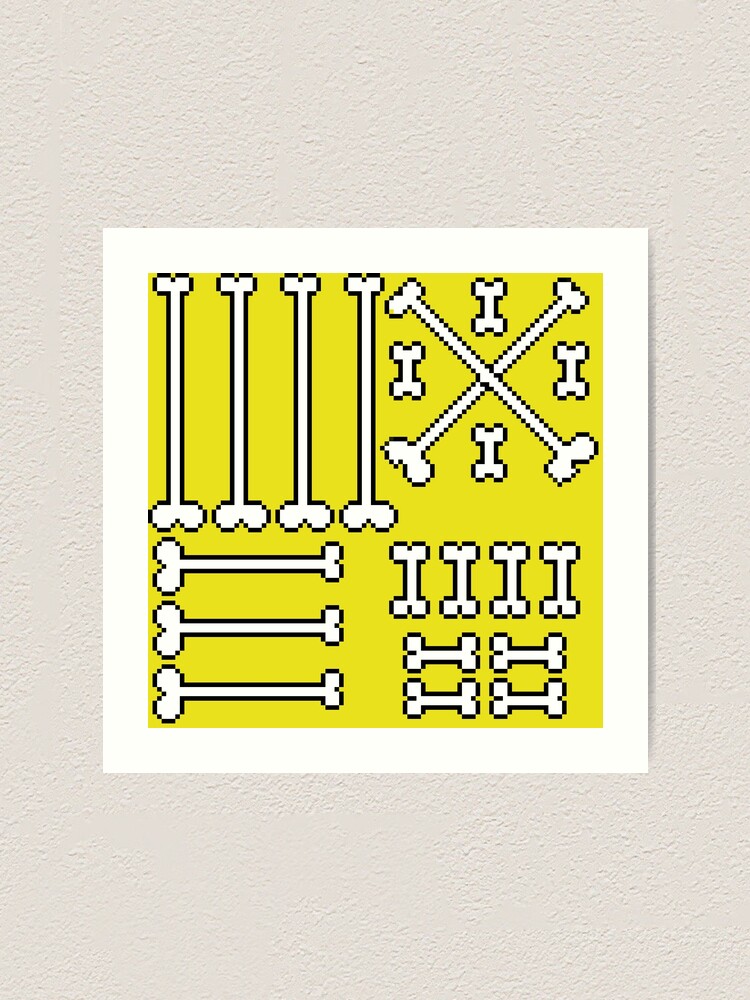 "Pixel Art Bones Pattern Yellow" Art Print for Sale by CelticTarot ...