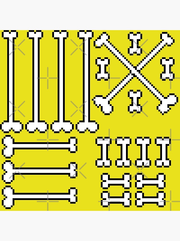 "Pixel Art Bones Pattern Yellow" Art Print for Sale by CelticTarot ...