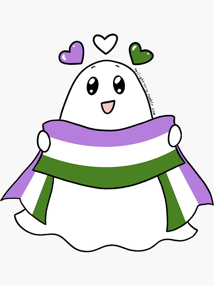 "Genderqueer Ghost" Sticker for Sale by twilight-trix | Redbubble