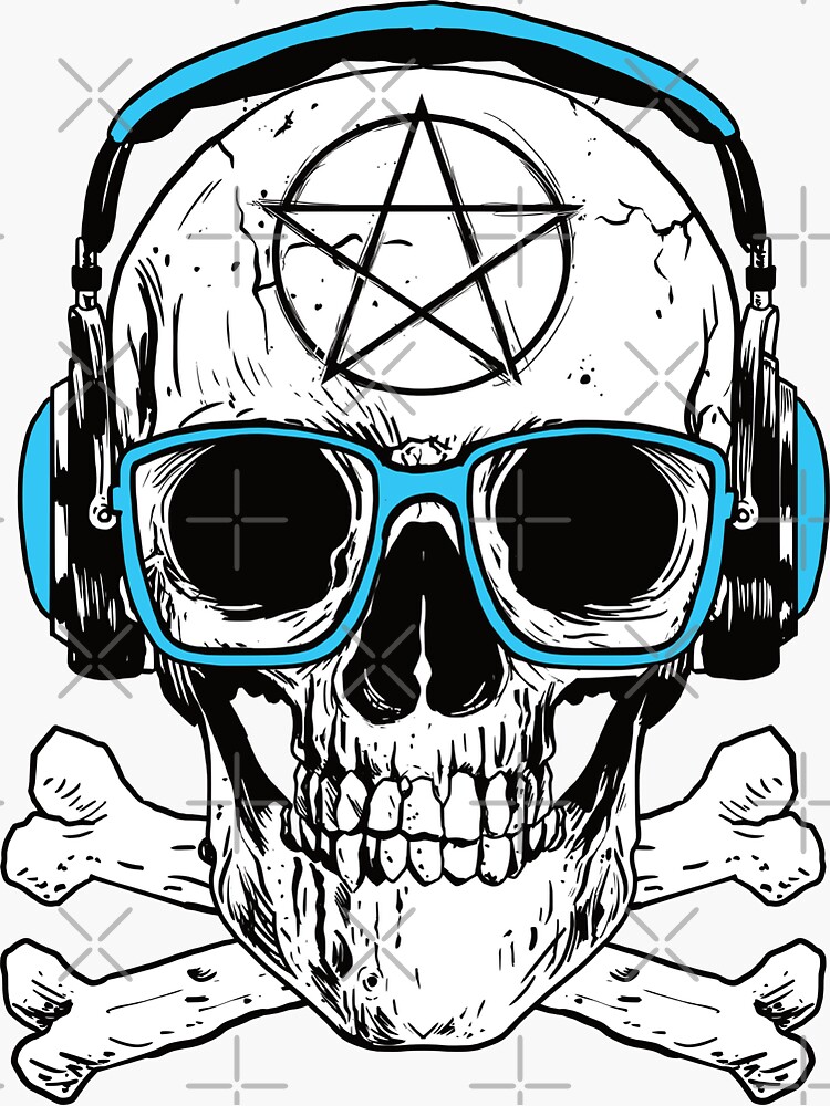 "SKULL BEATS" Sticker by chaoskandy | Redbubble
