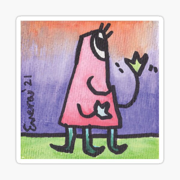 "Pink Metronome Critter with Teal Legs" Sticker by everalovelace ...