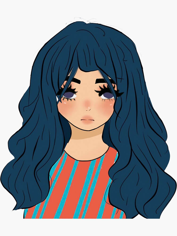"Blue Headed Girl." Sticker by beeshopophobic | Redbubble