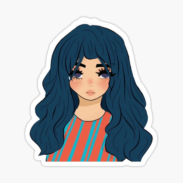 "Blue Headed Girl." Sticker by beeshopophobic | Redbubble